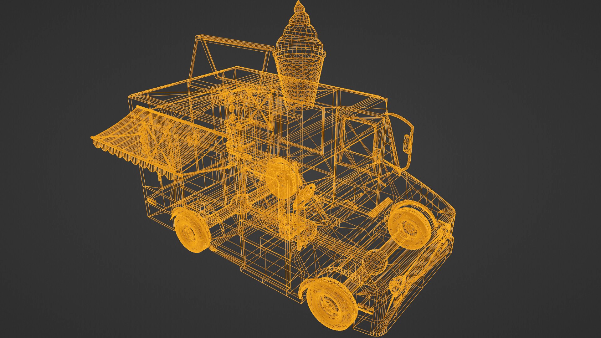 Ice Cream Truck Vehicle 3d Model