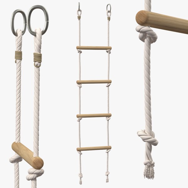 Rope ladder wooden rungs 3D model - TurboSquid 1671739