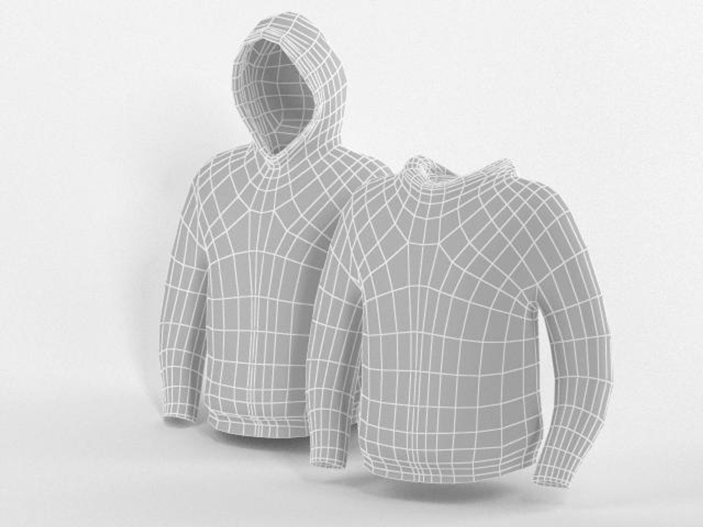 3d Model Hooded Sweater Base Mesh