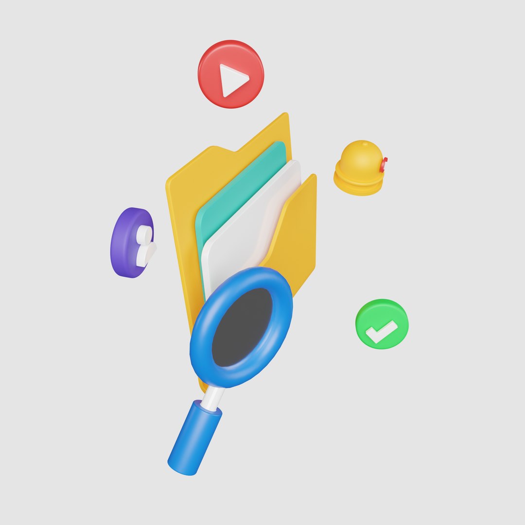 3D Folder Notification 3D Icon Illustration - TurboSquid 2232034