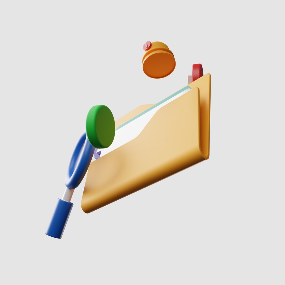 3D Folder Notification 3D Icon Illustration - TurboSquid 2232034