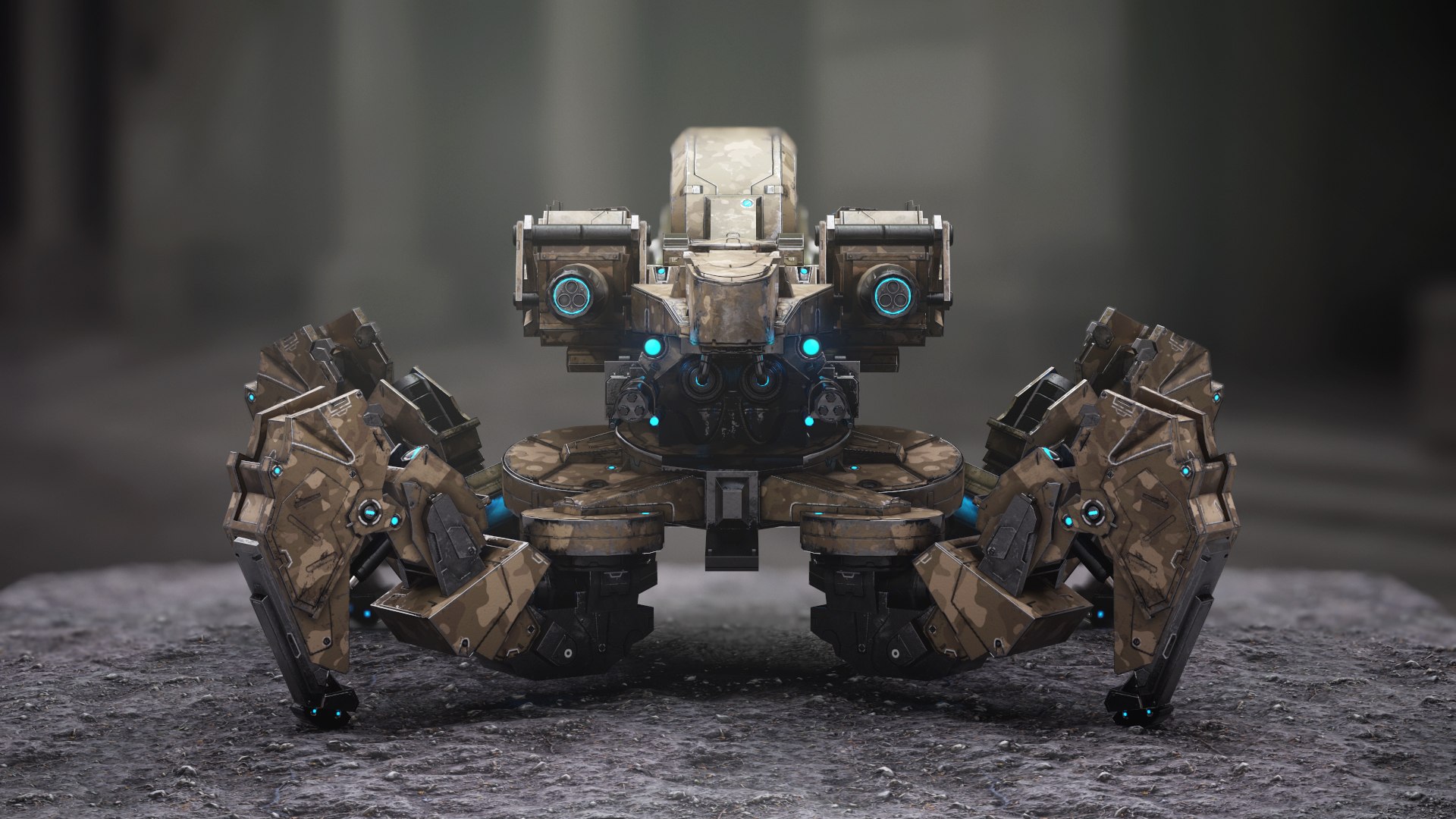 Spider Tank Mech Rigged Max