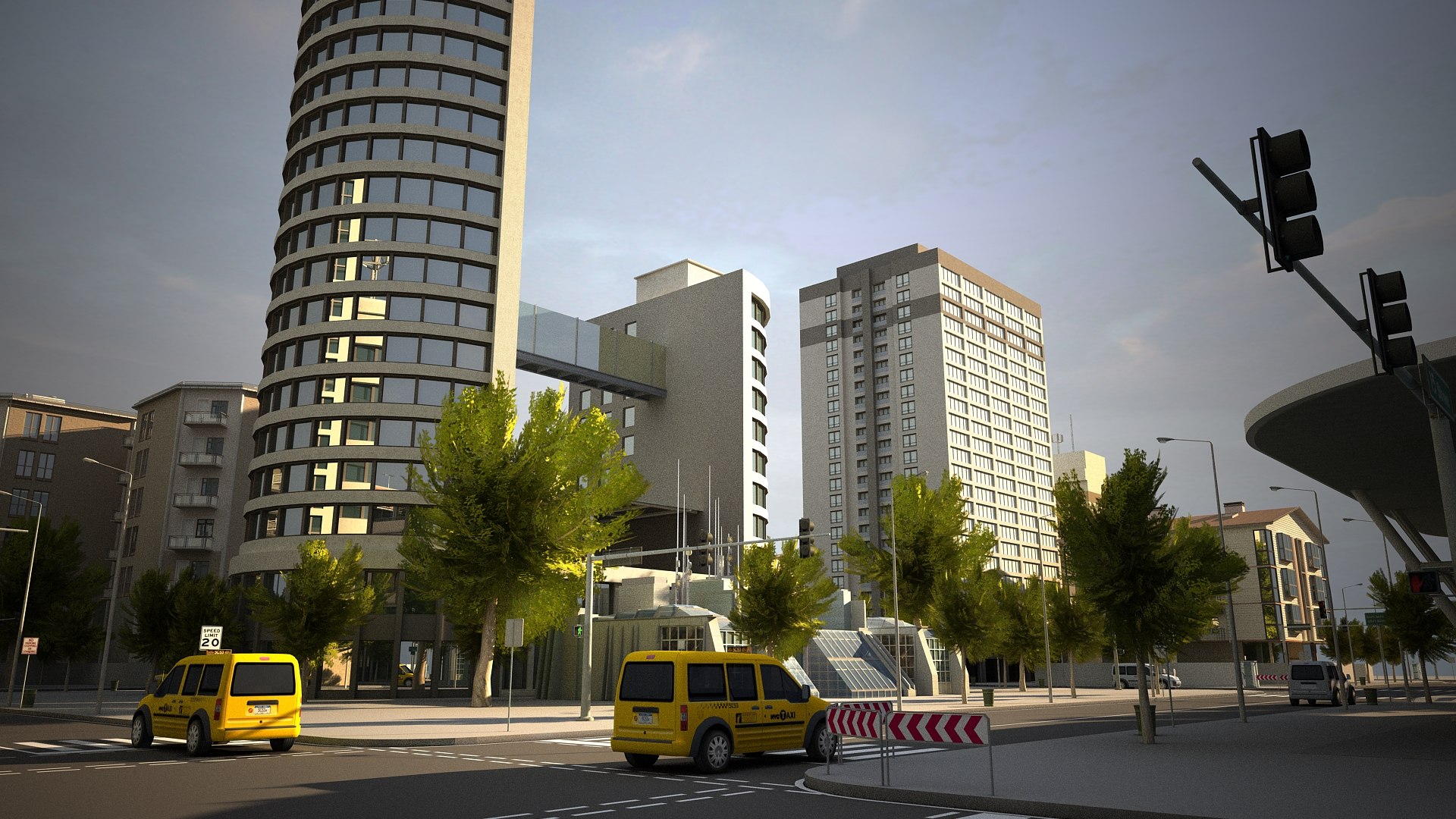 3d 3ds City Buildings Construction Street