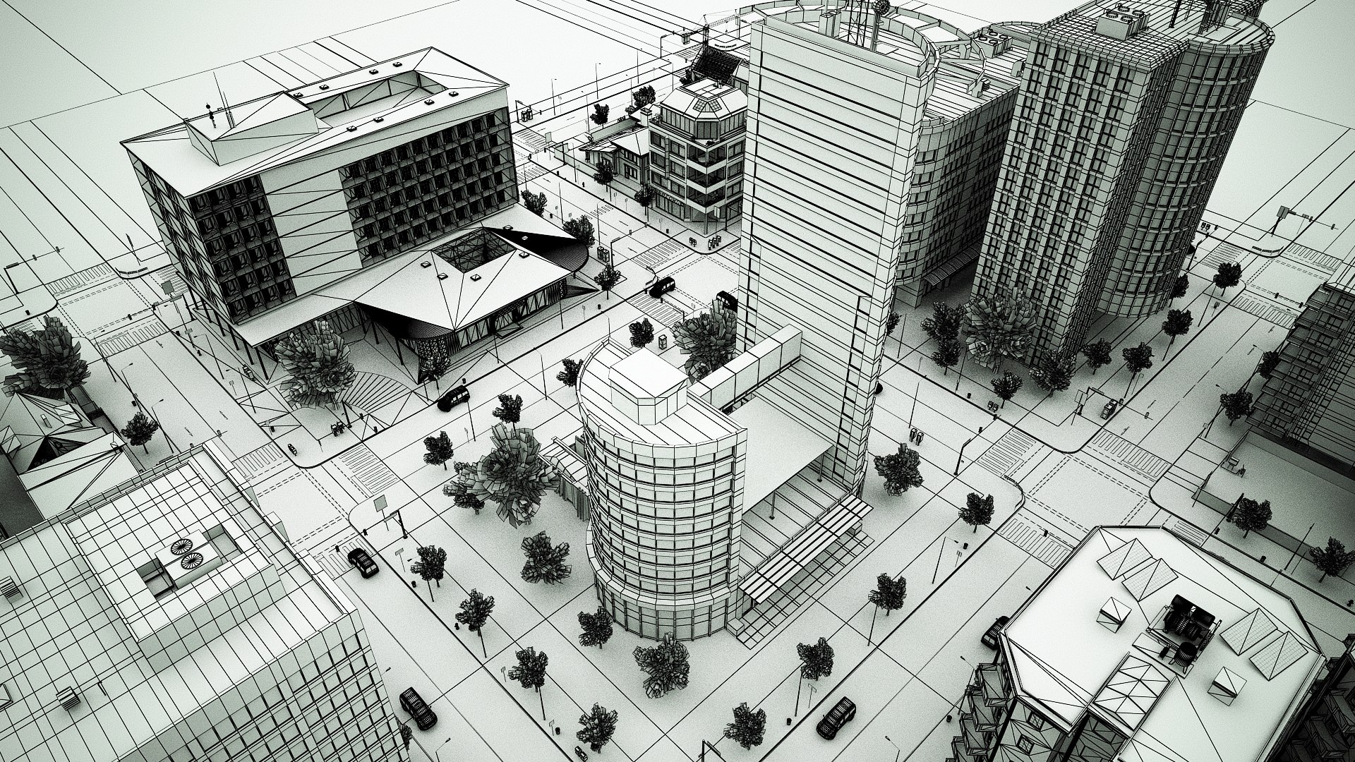 3d 3ds City Buildings Construction Street