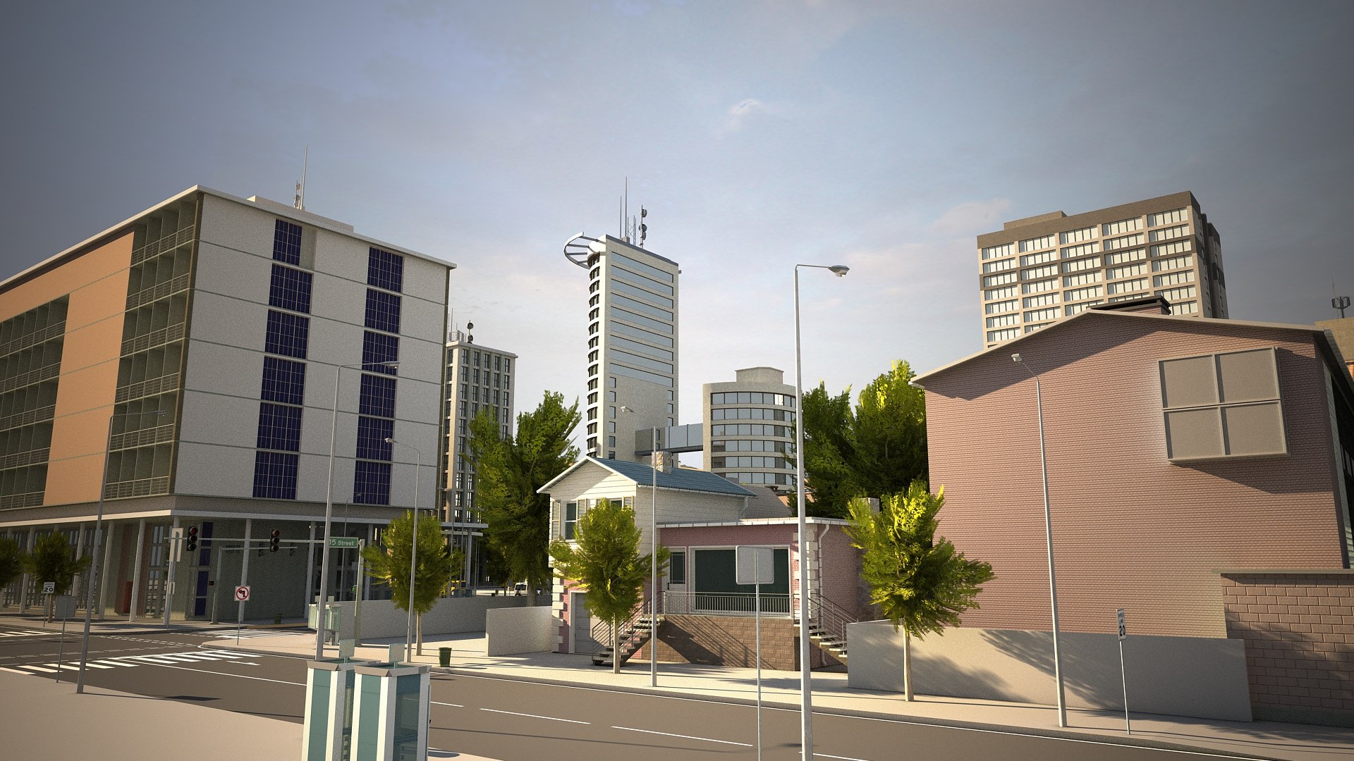 3d 3ds City Buildings Construction Street