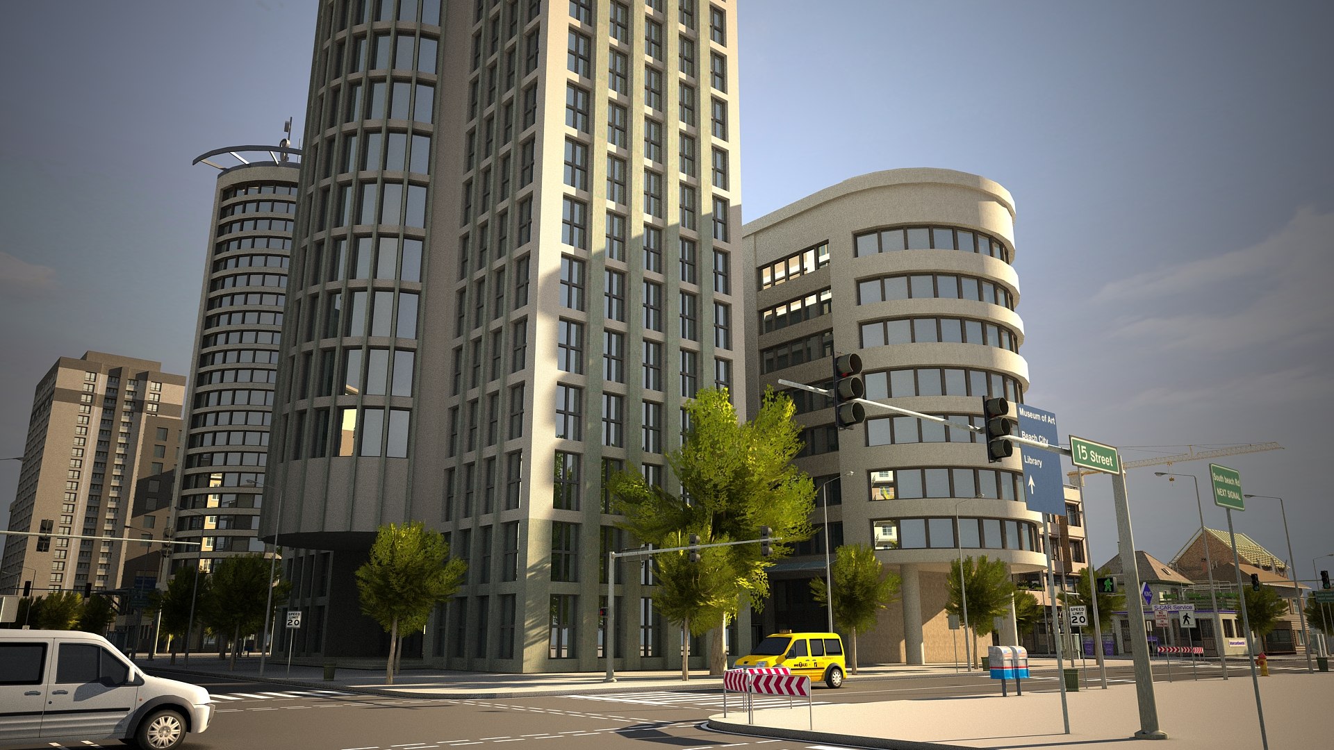 3d 3ds City Buildings Construction Street