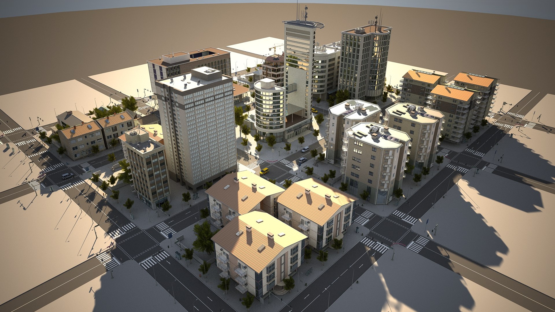 3d 3ds City Buildings Construction Street