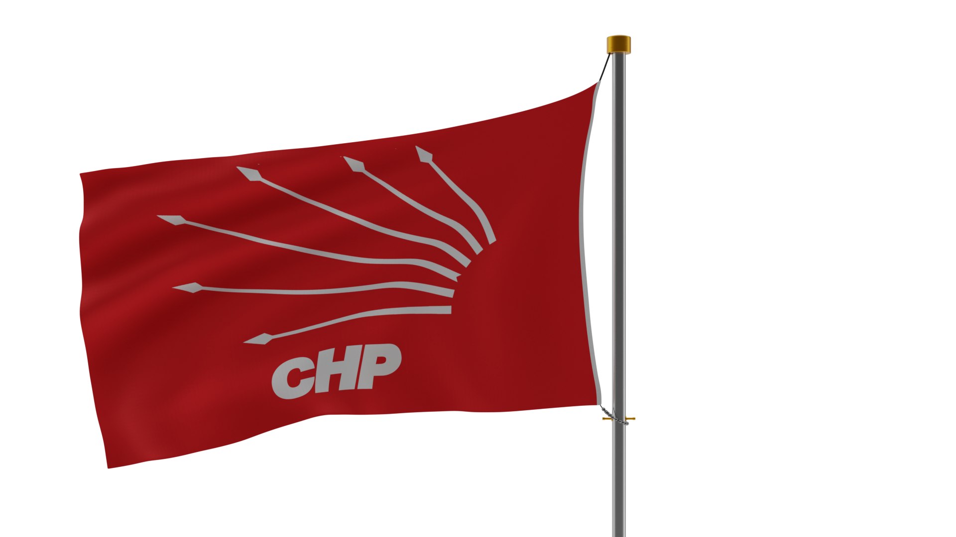 3D Pole Flag CHP Republican Peoples Party Model - TurboSquid 2211249