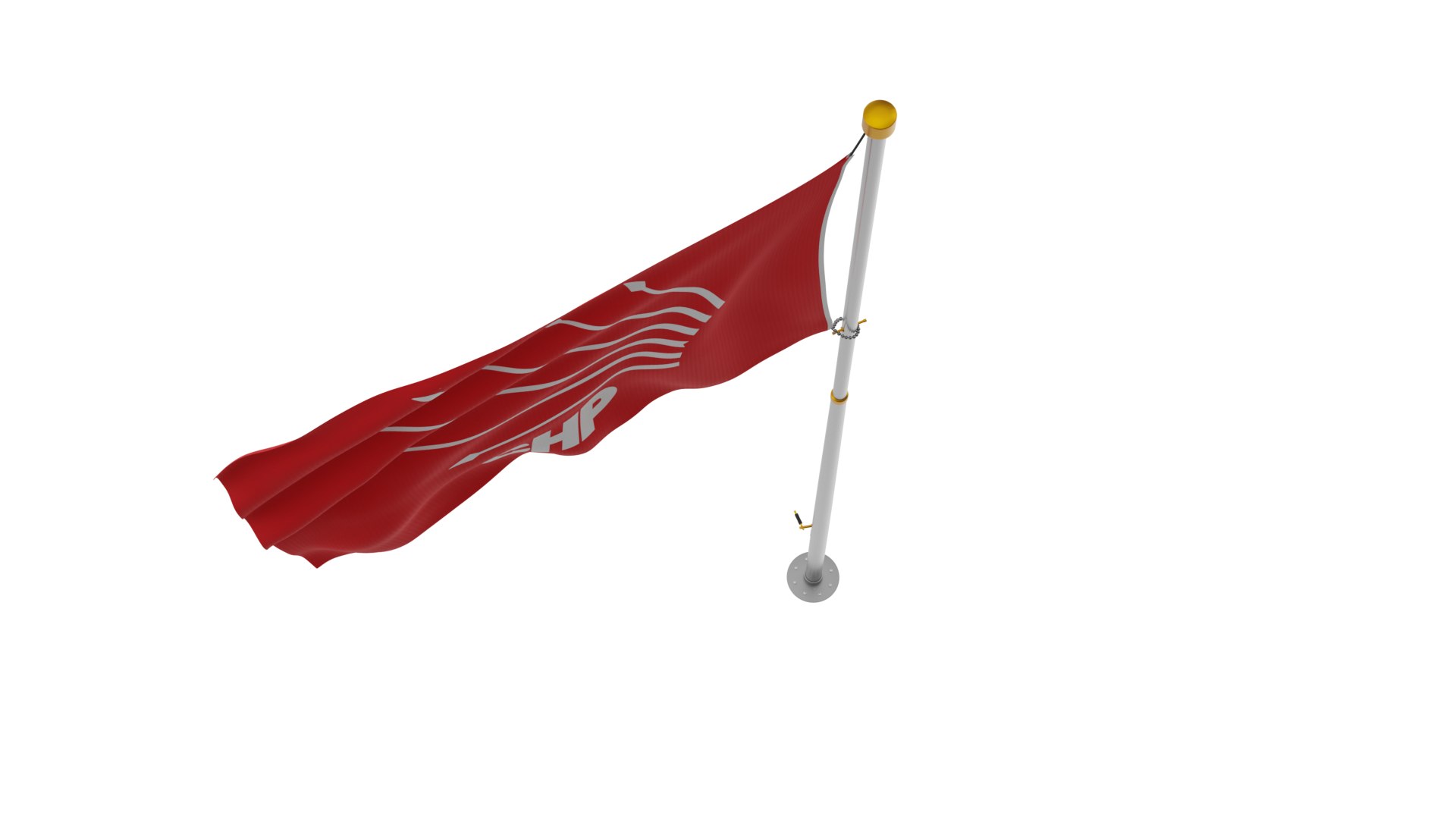 3D Pole Flag CHP Republican Peoples Party Model - TurboSquid 2211249