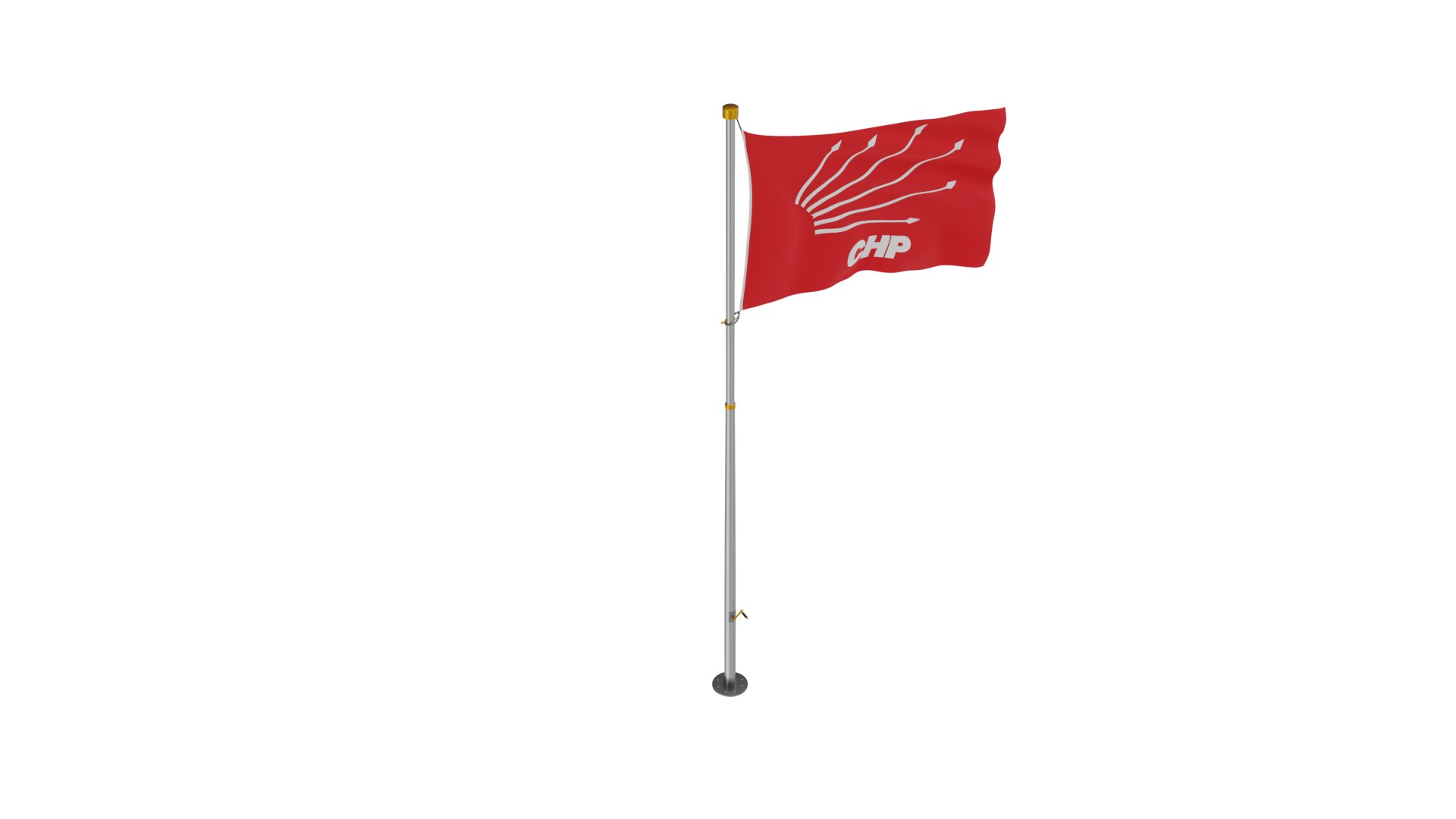 3D Pole Flag CHP Republican Peoples Party Model - TurboSquid 2211249