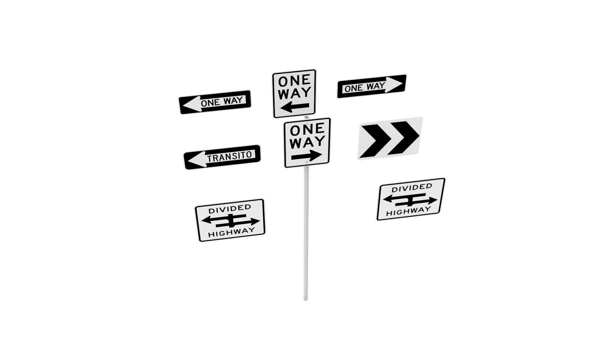 Road Sign Series Way 3D Model - TurboSquid 1383169