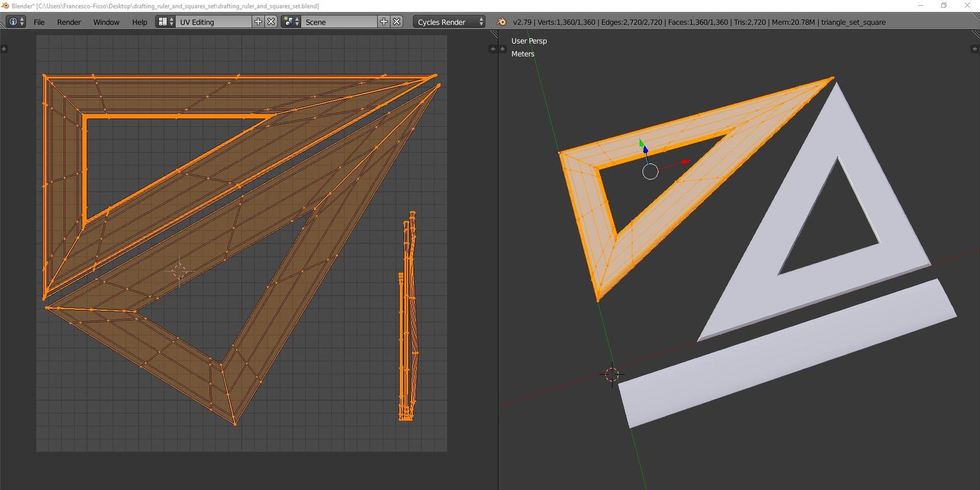 Set Drafting Ruler Square 3D Model - TurboSquid 1343389
