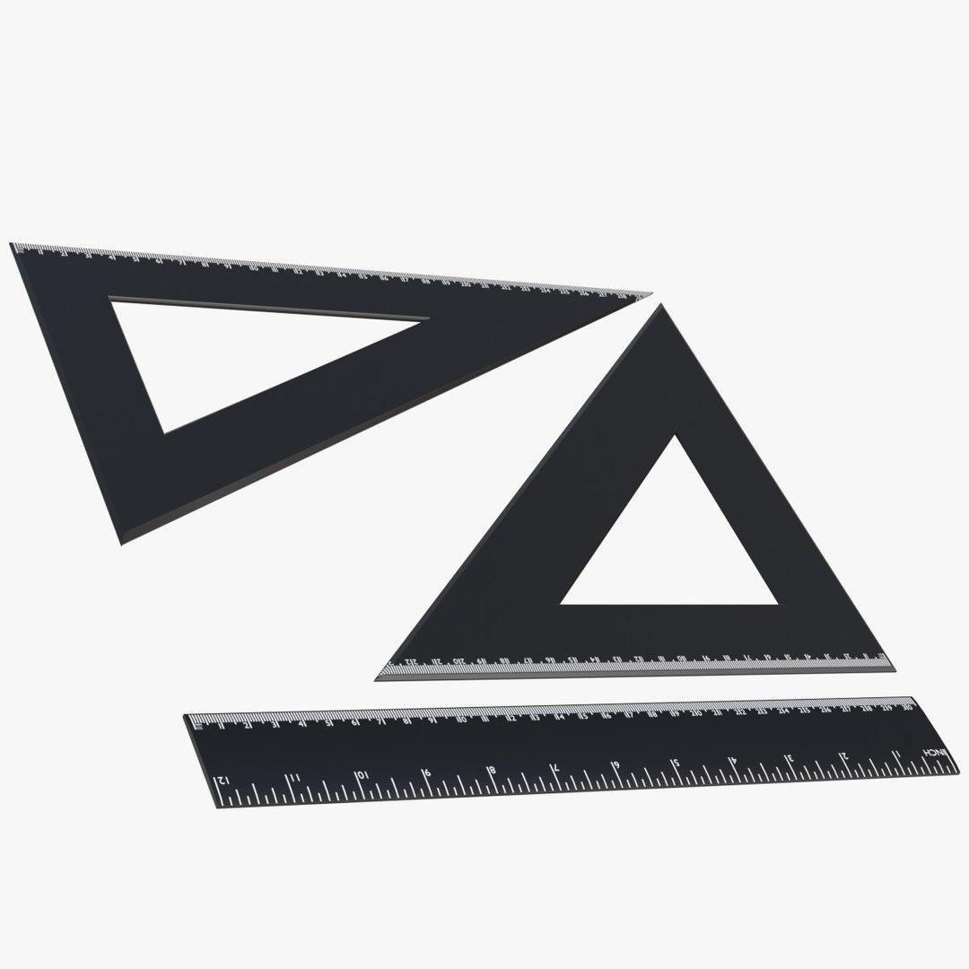 Set Drafting Ruler Square 3D Model - TurboSquid 1343389