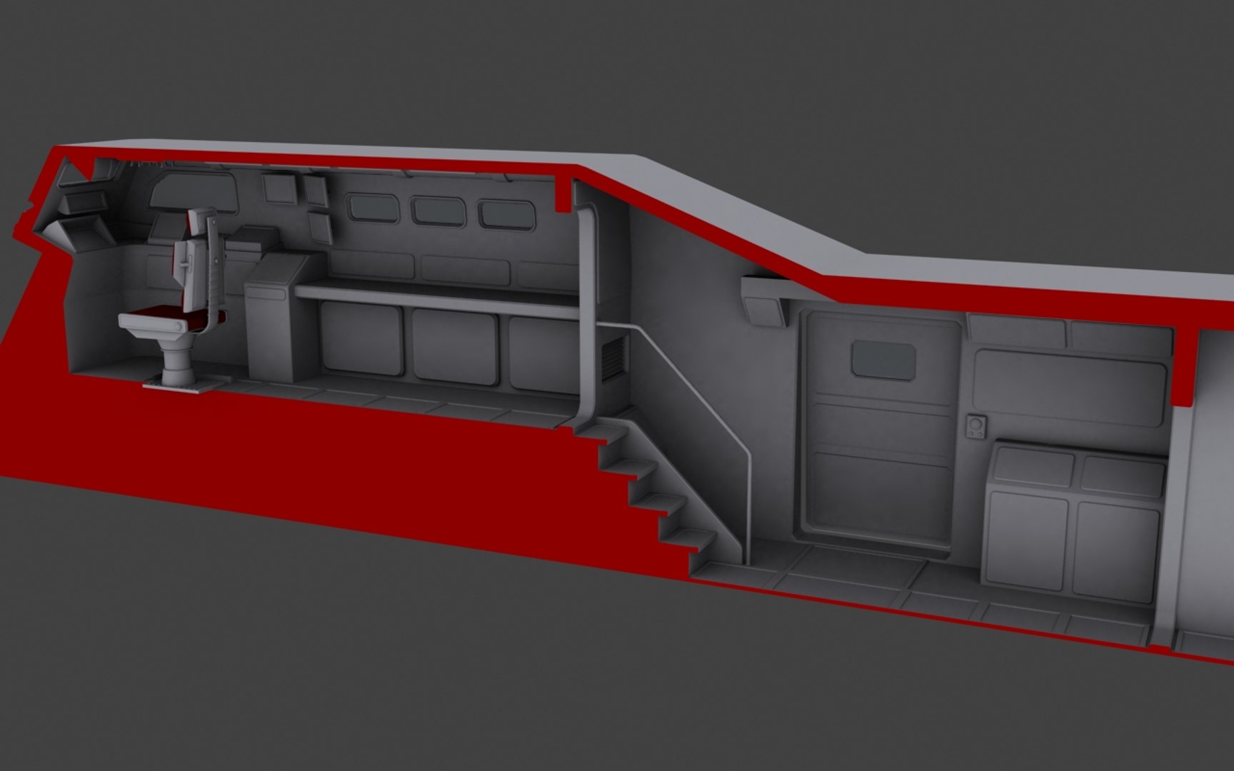 3d Model Armored Train Maglev