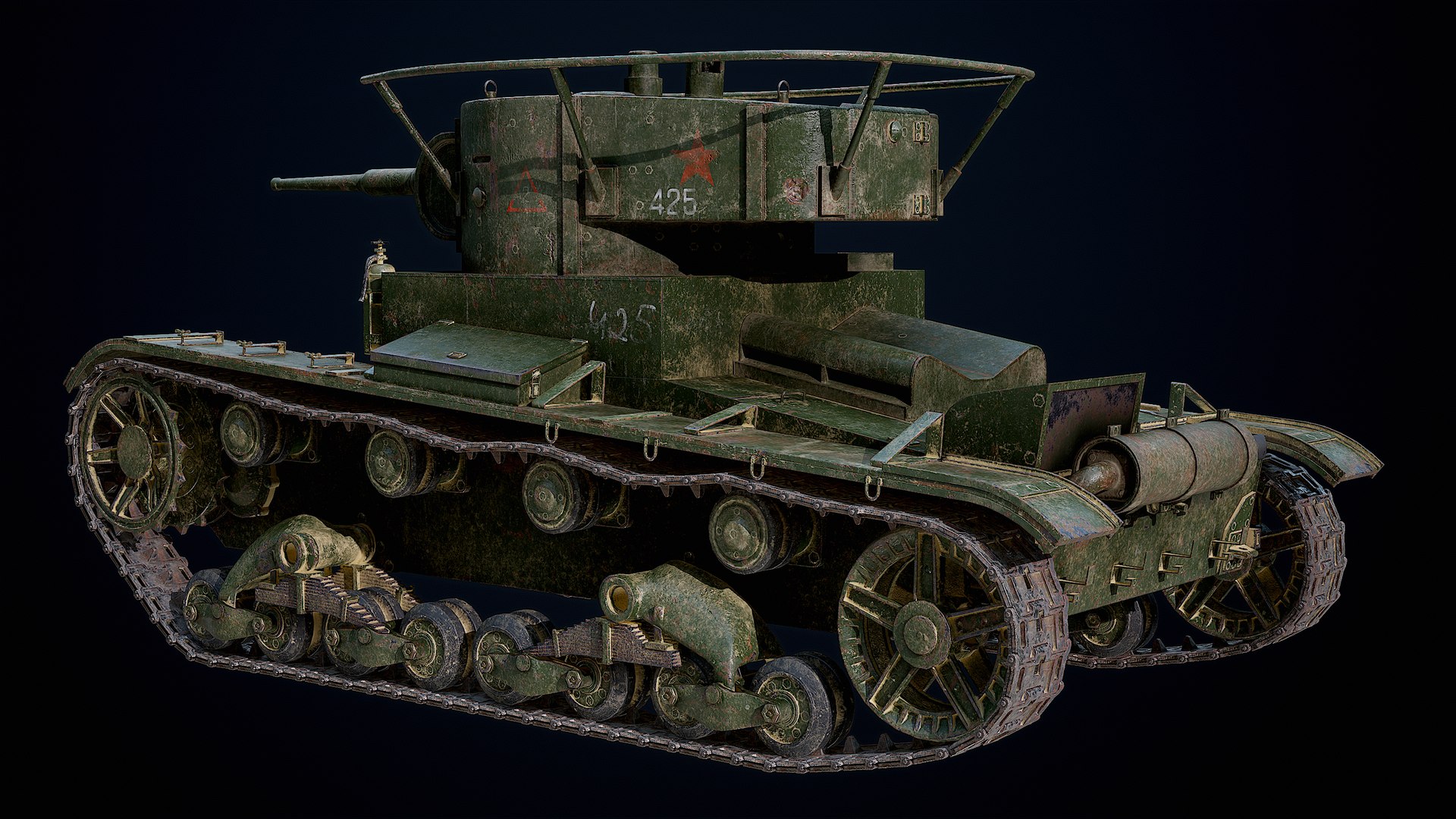 3D Model T-26 Soviet Union Battle Tank PBR - TurboSquid 2037354
