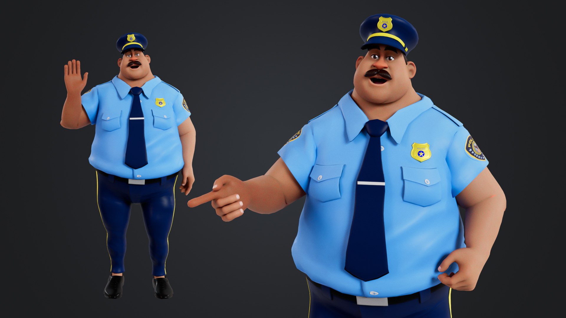 3D Cartoon Police Rigged - TurboSquid 2352466