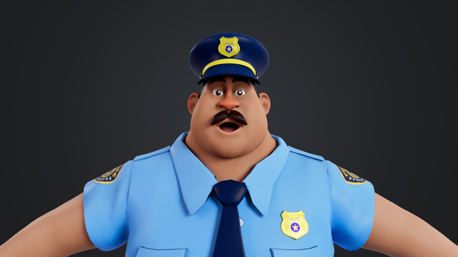 3D Cartoon Police Rigged - TurboSquid 2352466
