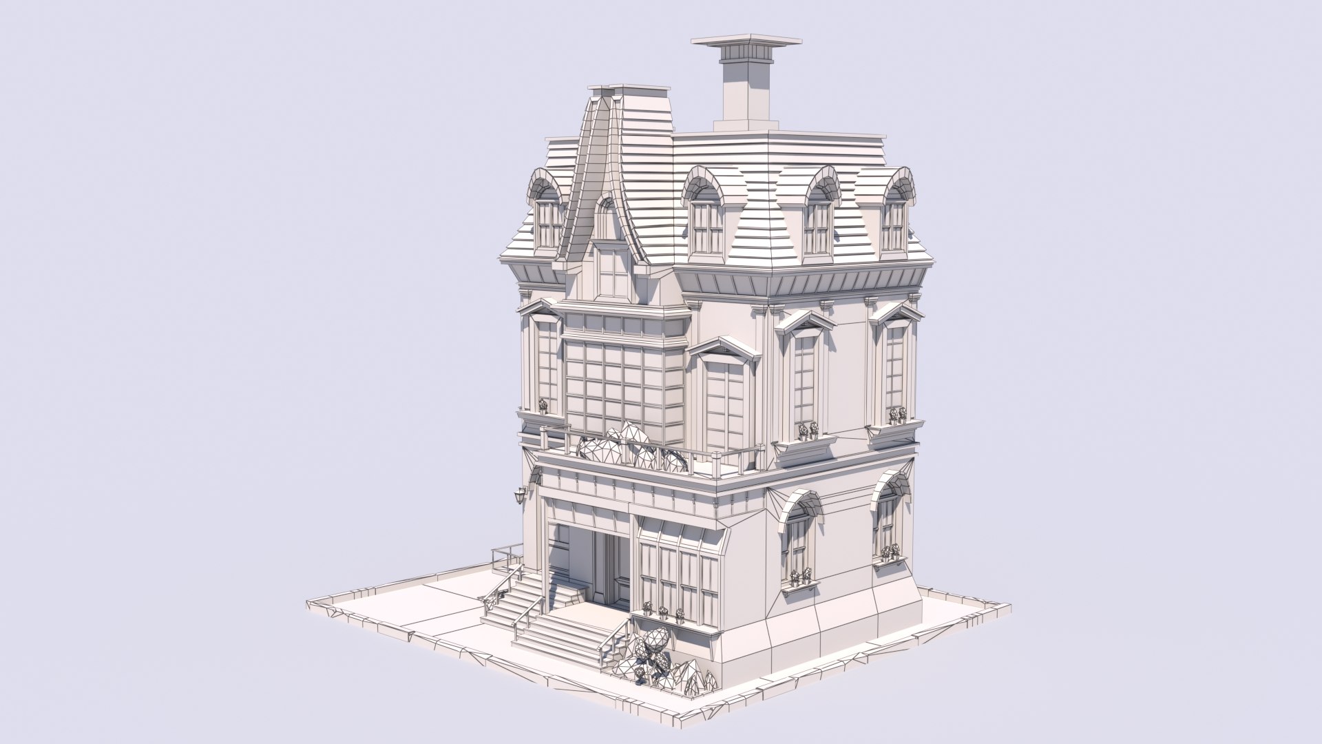 Stylized Beautiful Street Town House Model - TurboSquid 2083980