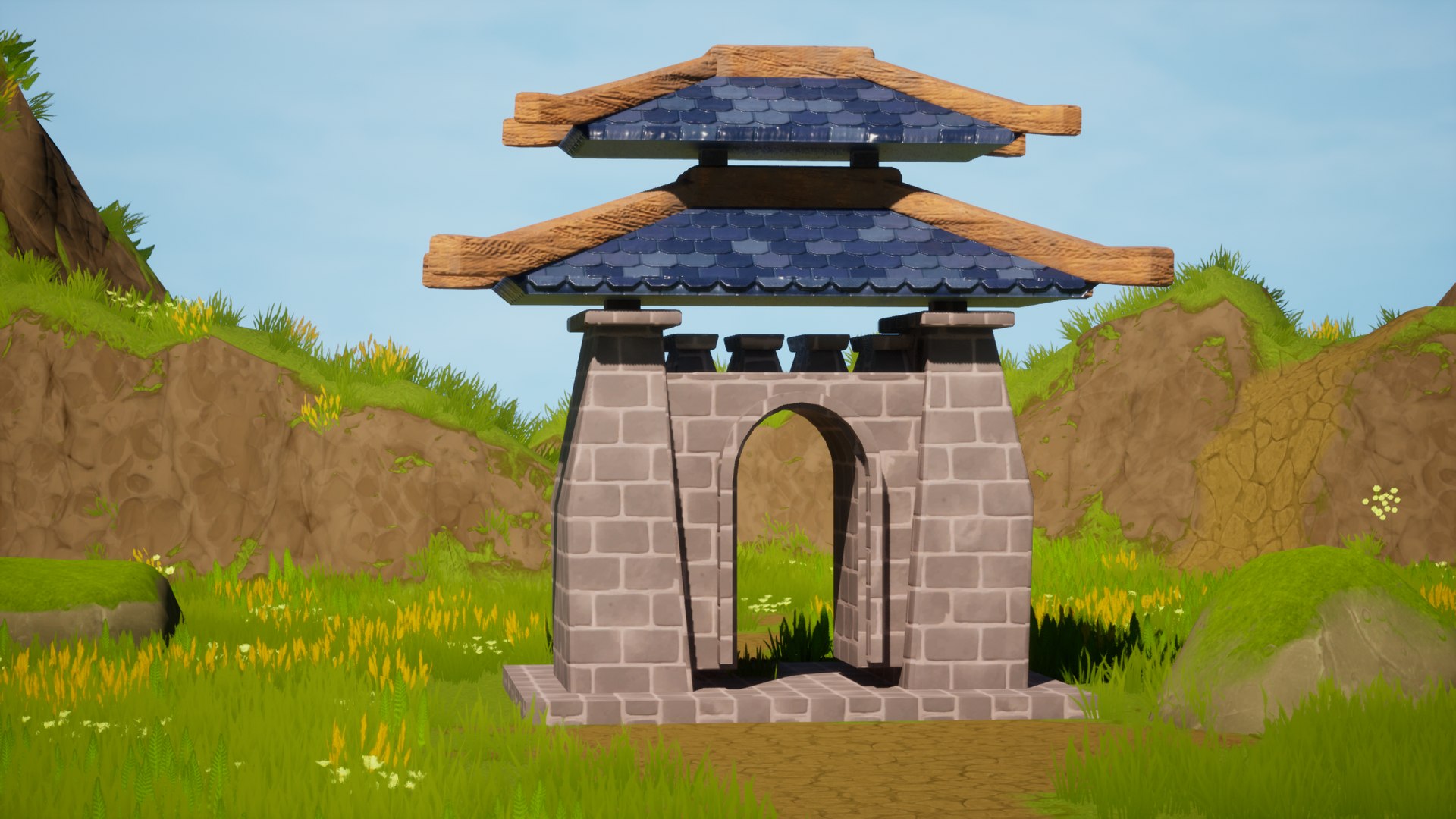 3D Japanese Stone Gate Model - TurboSquid 2264898