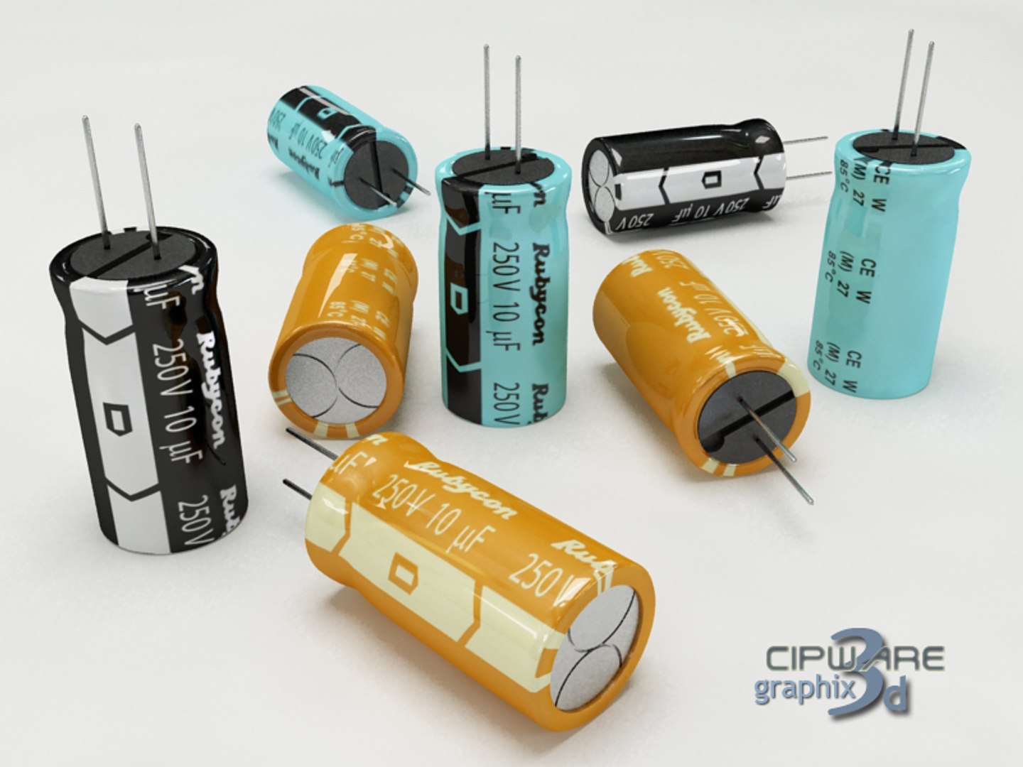 Electrolitical Capacitor 3d Model