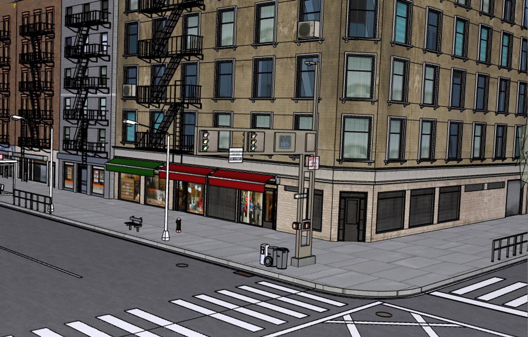 3d Model Downtown Buildings