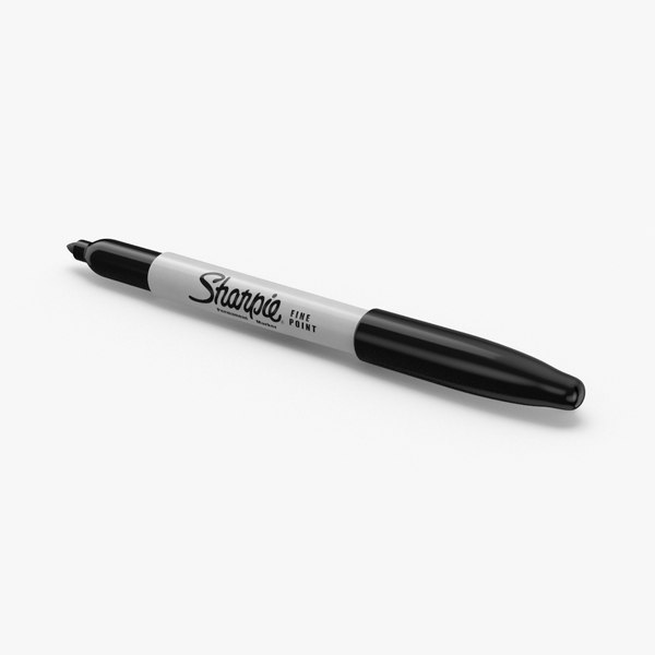 3D standard-sharpie-marker---branded-cap-off - TurboSquid 1312483