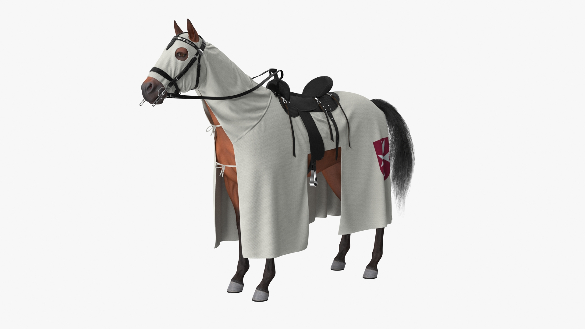 3D Crusader Horse Armor Fur Model - TurboSquid 2128807