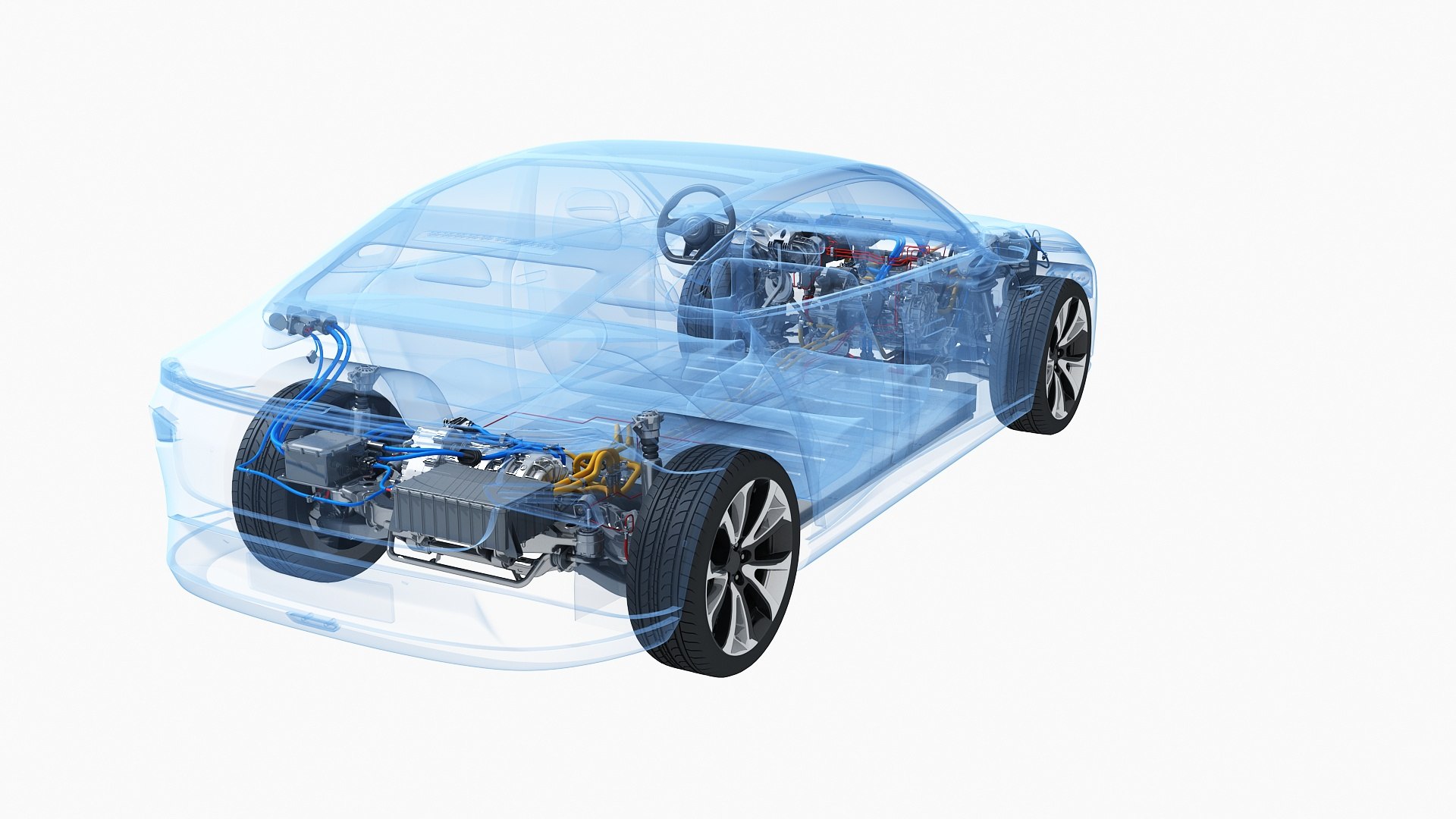 3D Electric Car SUV Chassis X-Ray Model - TurboSquid 1991718
