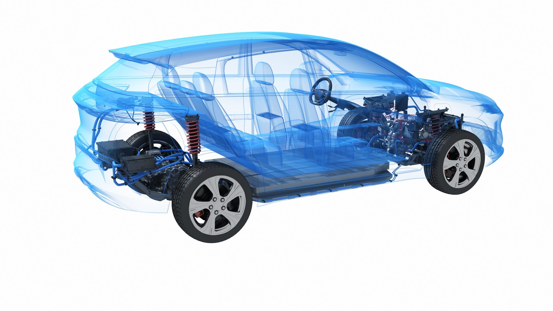 3D Electric Car SUV Chassis X-Ray model - TurboSquid 1991718