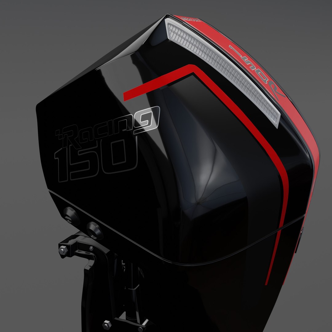 3D Mercury Racing 150R Black PBR 3D Model - TurboSquid 2397877