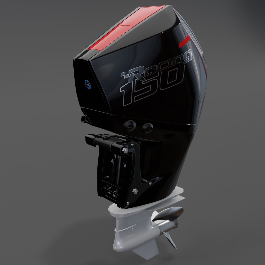 3D Mercury Racing 150R Black PBR 3D Model - TurboSquid 2397877
