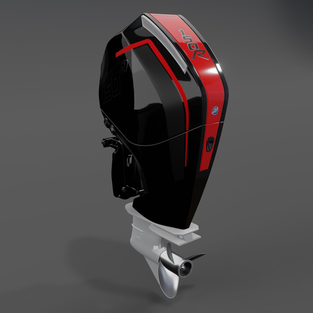 3D Mercury Racing 150R Black PBR 3D Model - TurboSquid 2397877