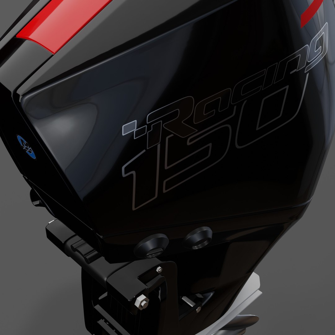 3D Mercury Racing 150R Black PBR 3D Model - TurboSquid 2397877