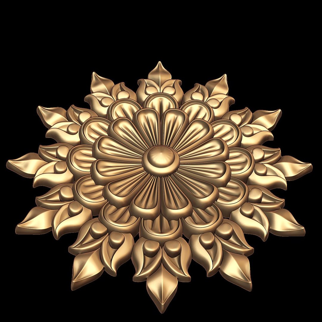 3d model decor element rosette stl