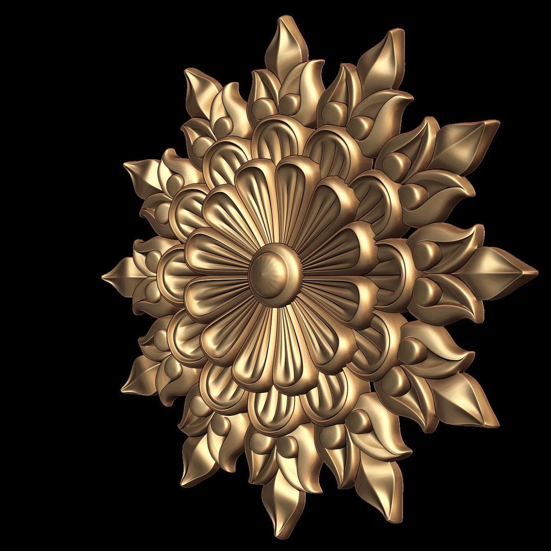 3d model decor element rosette stl