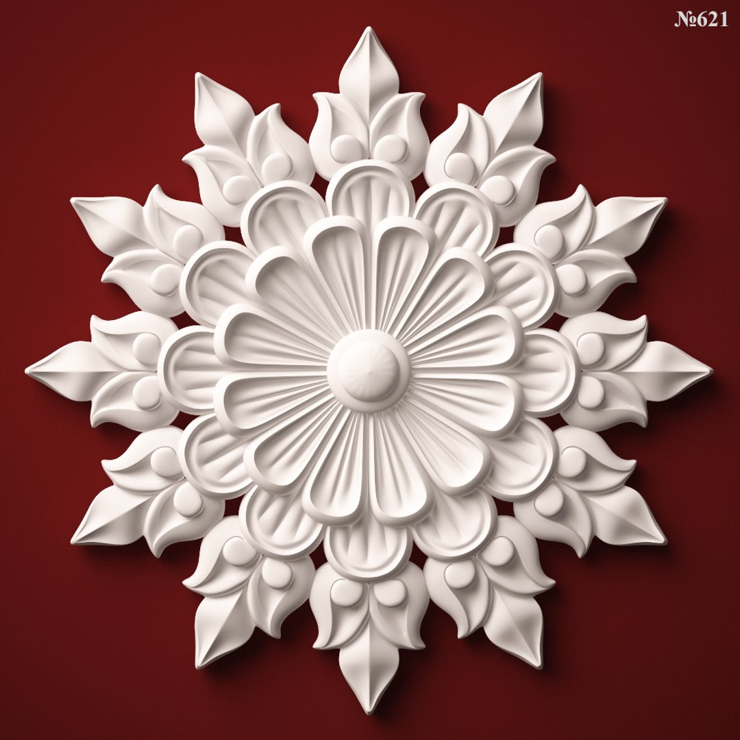 3d model decor element rosette stl