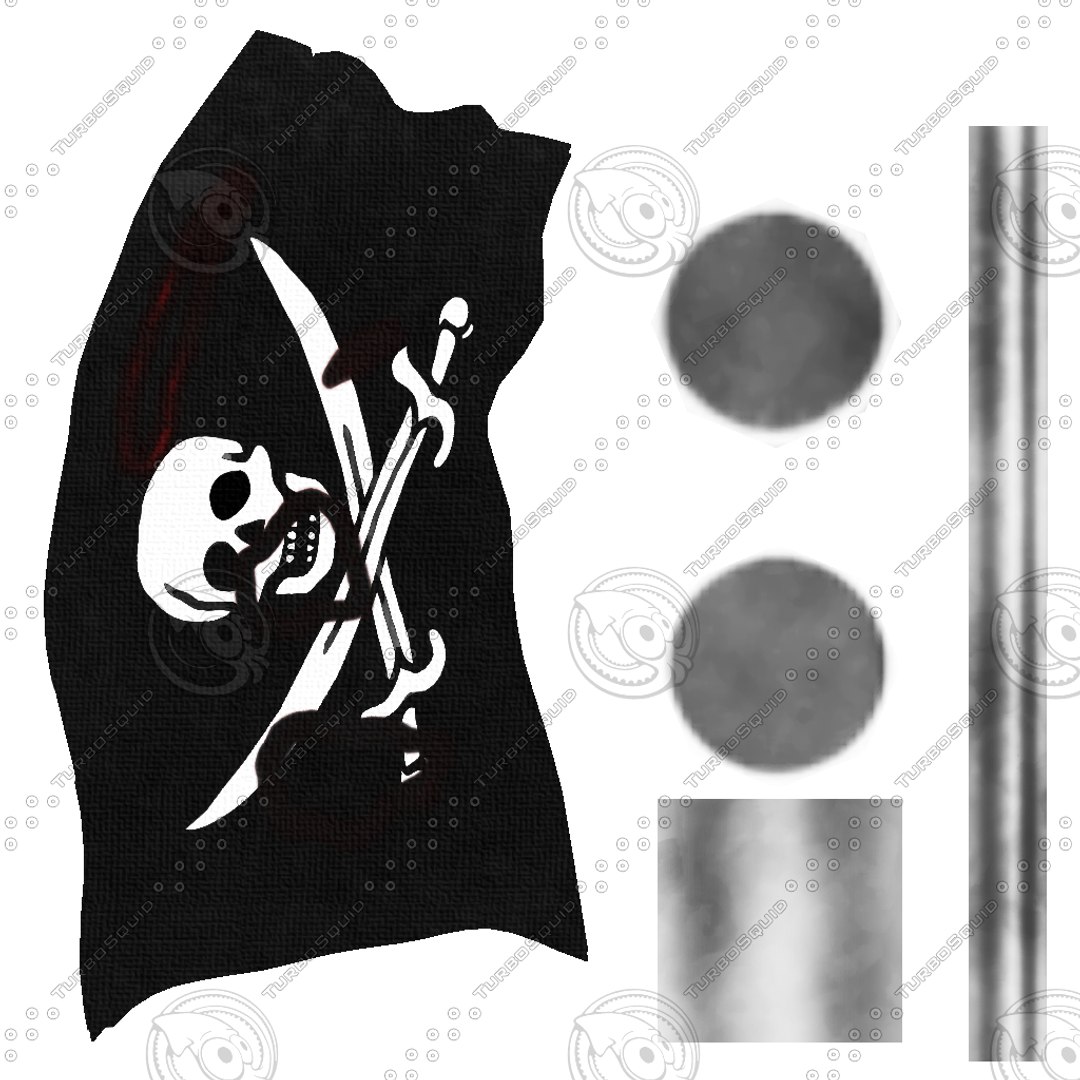 Free Pirate Flag 3d Model