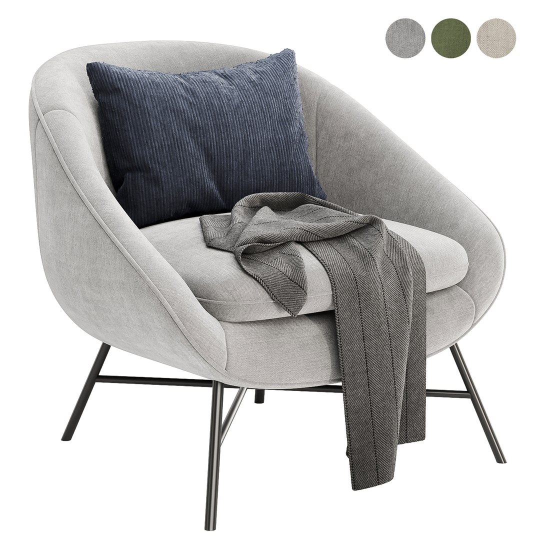 Barrow lounge chair 3D model - TurboSquid 2162702