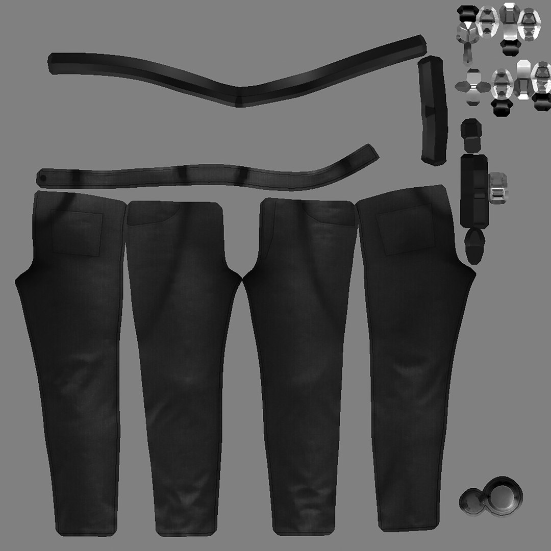 3D Men Pants With Suspenders Model - TurboSquid 1820573