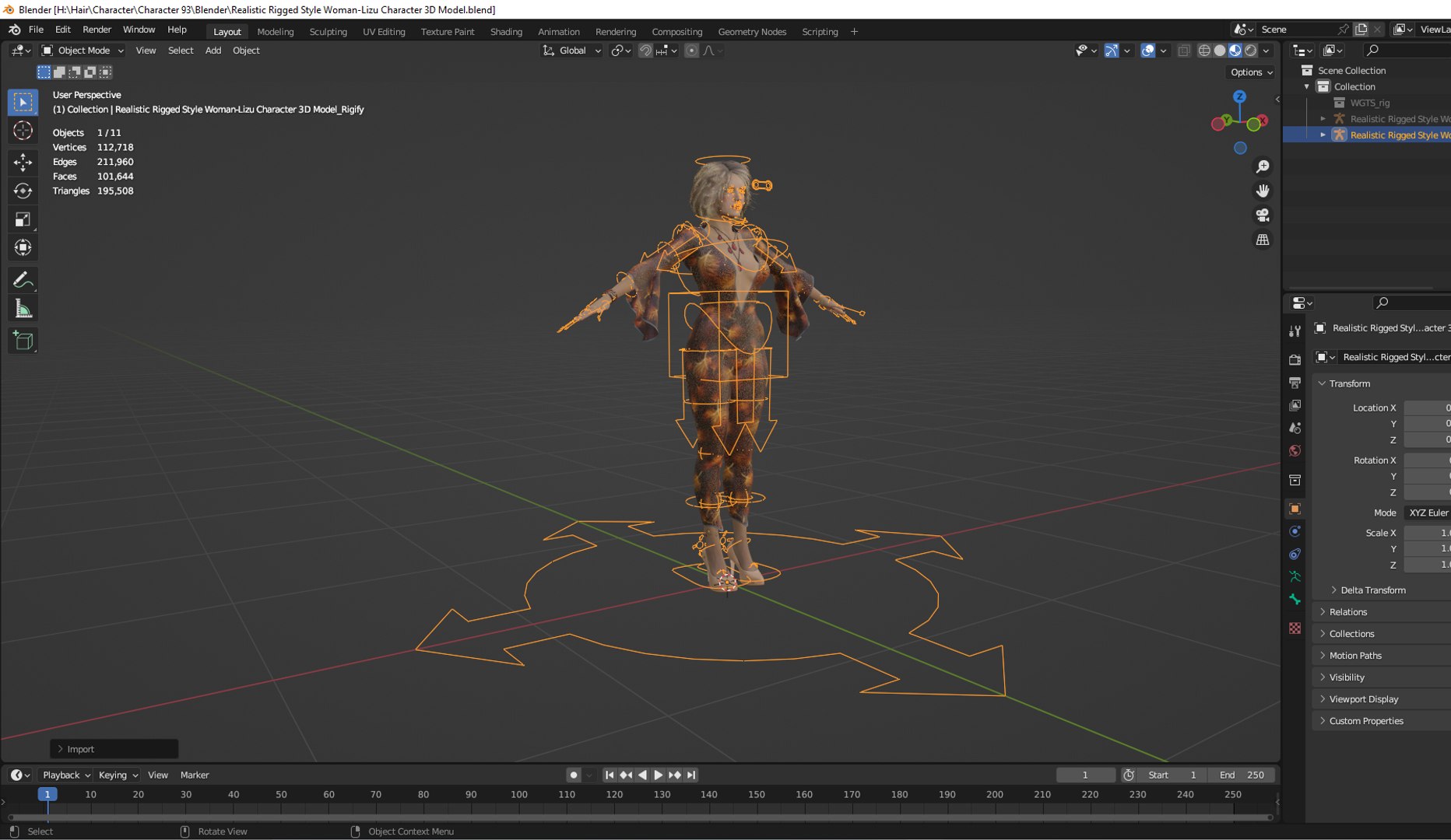 3D model Realistic Rigged Style Woman-Lizu Character 3D Model ...