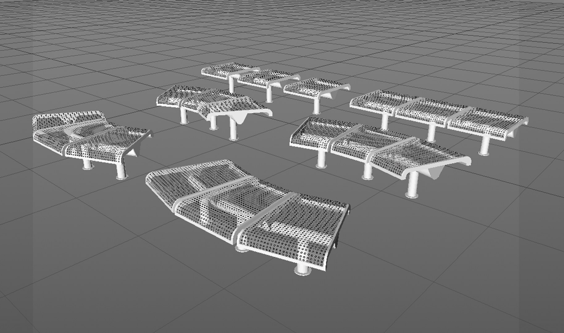 Modular Outdoor Seating 3D - TurboSquid 1573876