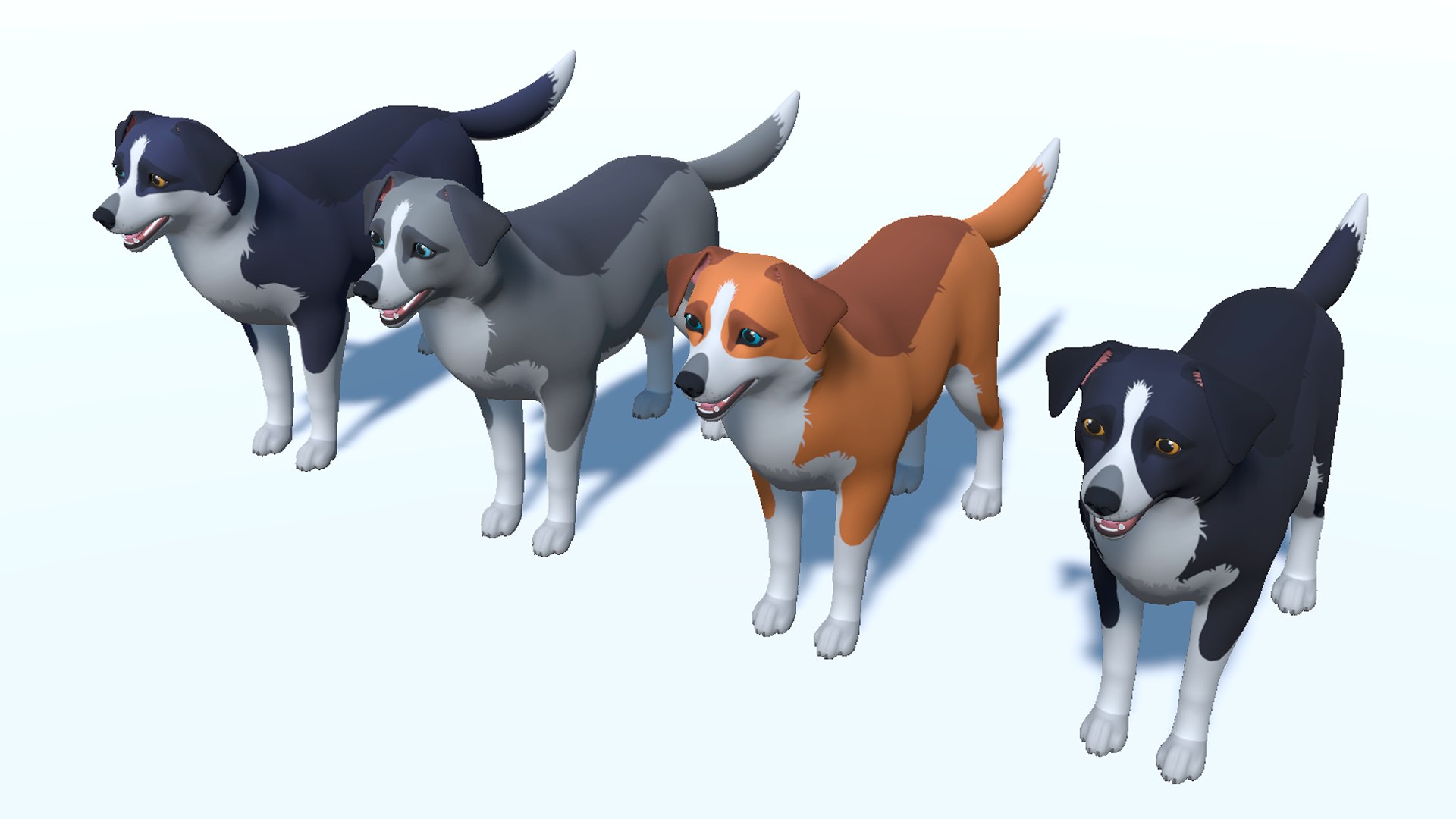 Cartoon Dog - Border Collie 3D Model - TurboSquid 2267007