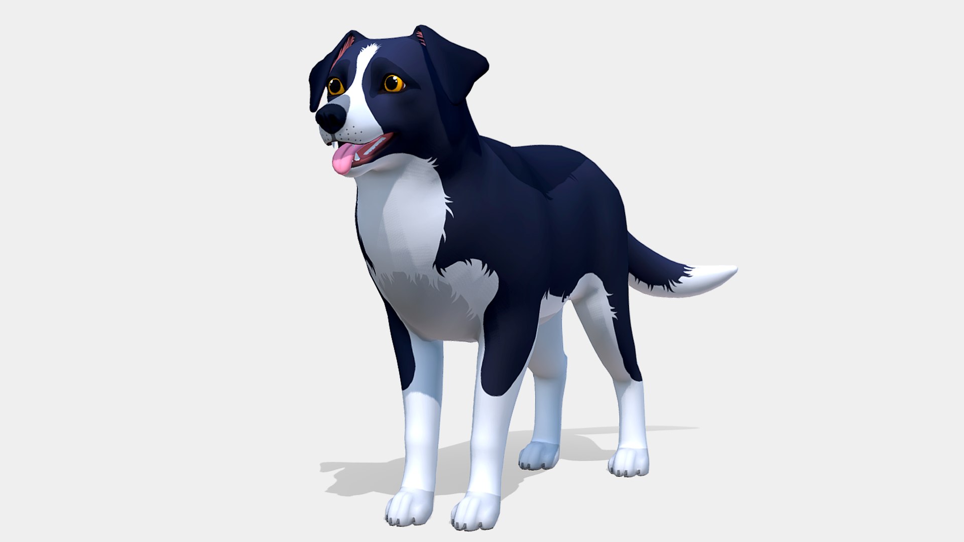 Cartoon Dog - Border Collie 3D Model - TurboSquid 2267007