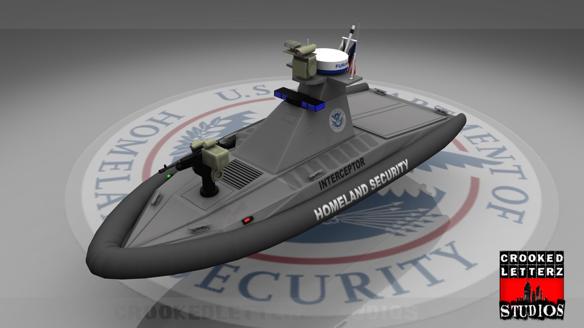 Homeland Security Patrol Boat C4d