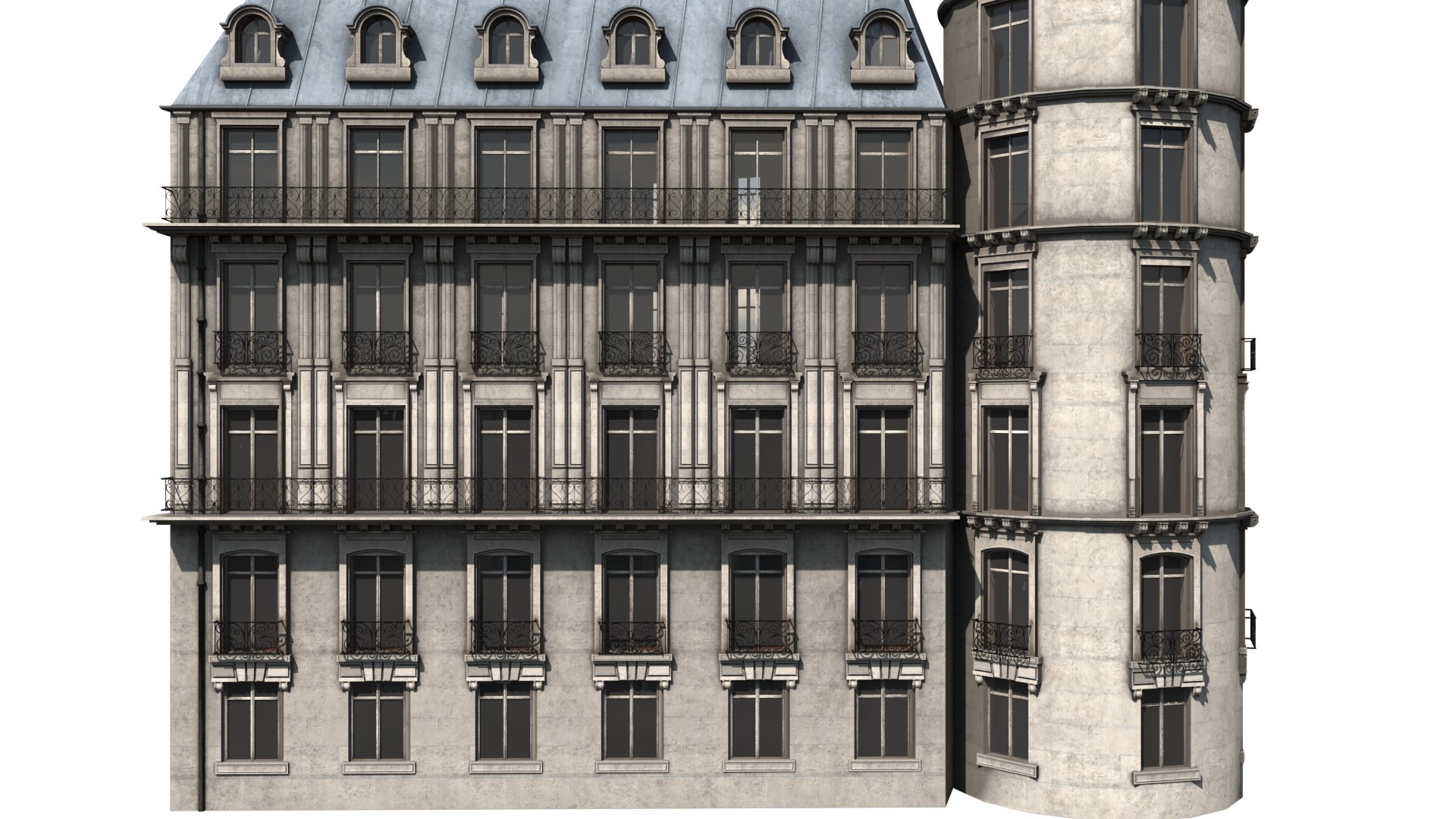 Paris Building Haussmann 3D model - TurboSquid 2165680