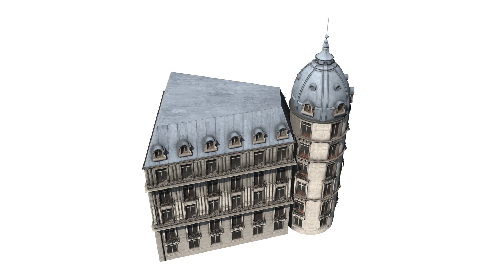 Paris Building Haussmann 3D model - TurboSquid 2165680