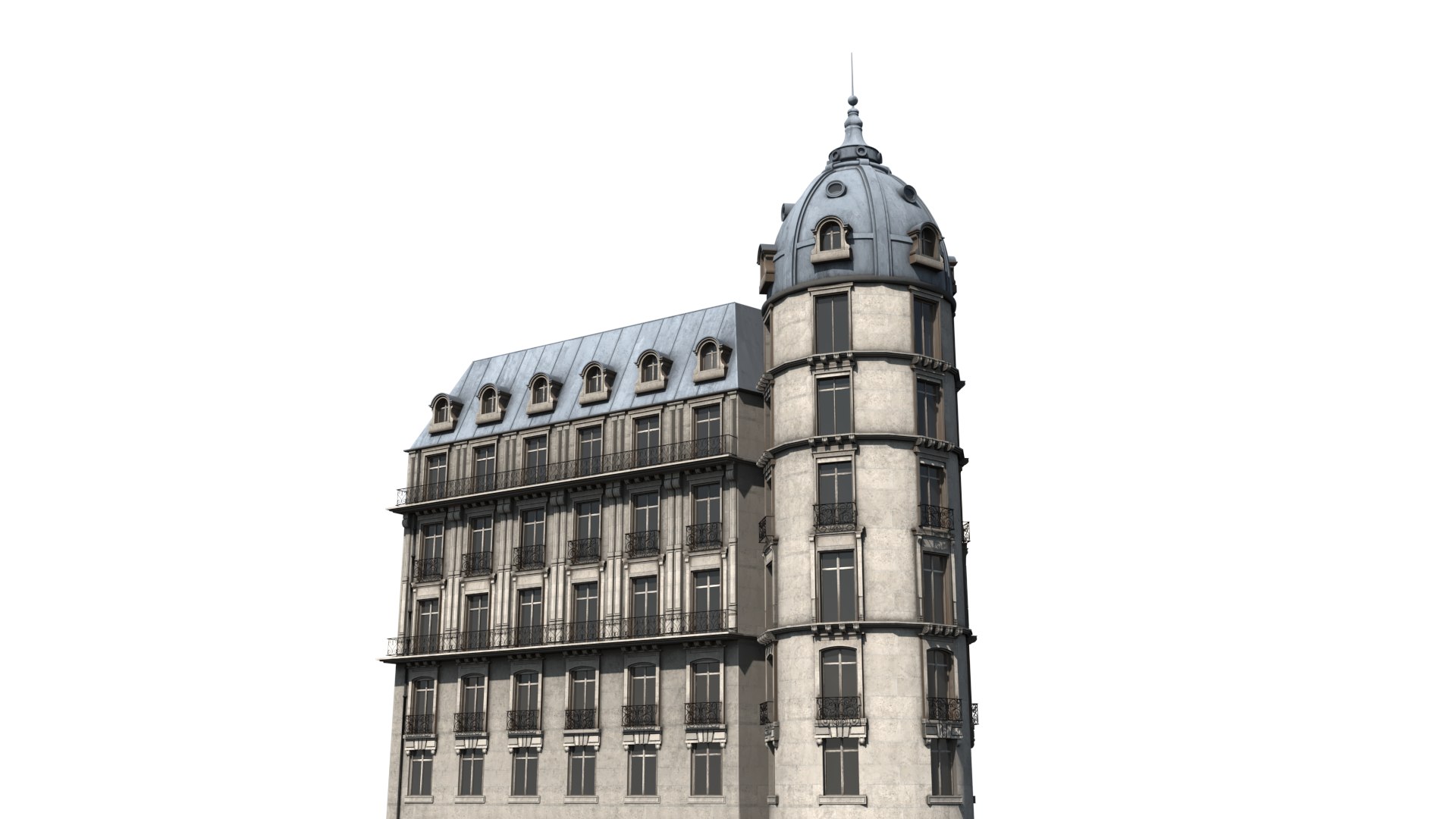 Paris Building Haussmann 3D model - TurboSquid 2165680