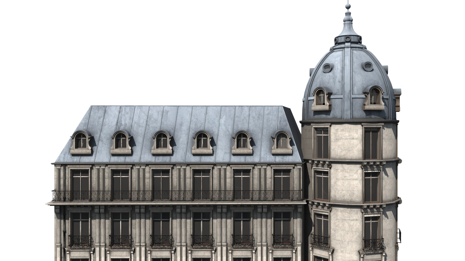 Paris Building Haussmann 3D model - TurboSquid 2165680