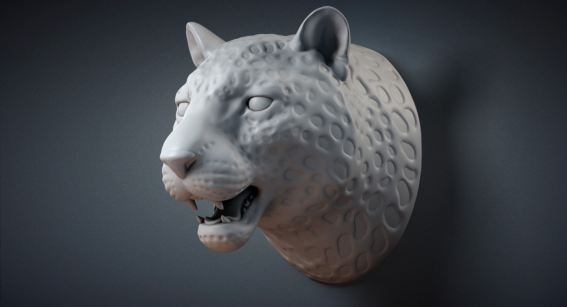 Max Leopard Head Sculpture
