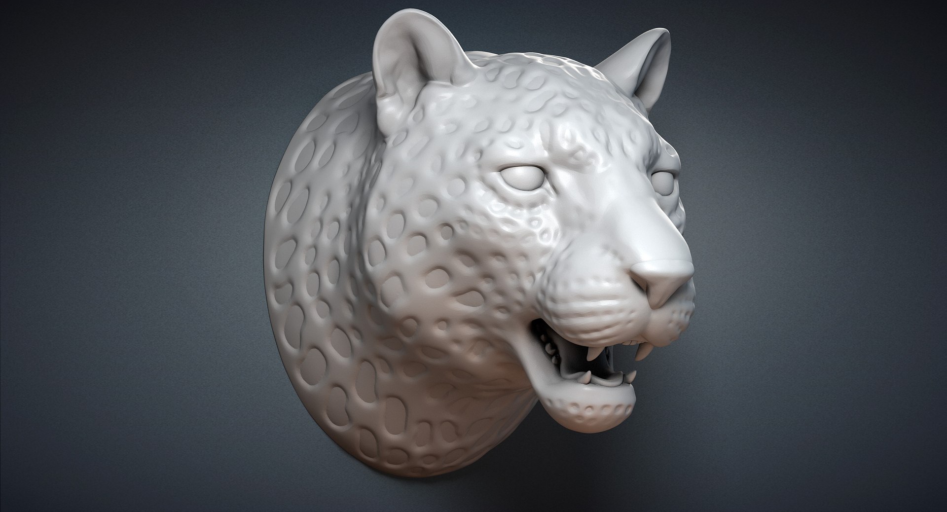 Max Leopard Head Sculpture